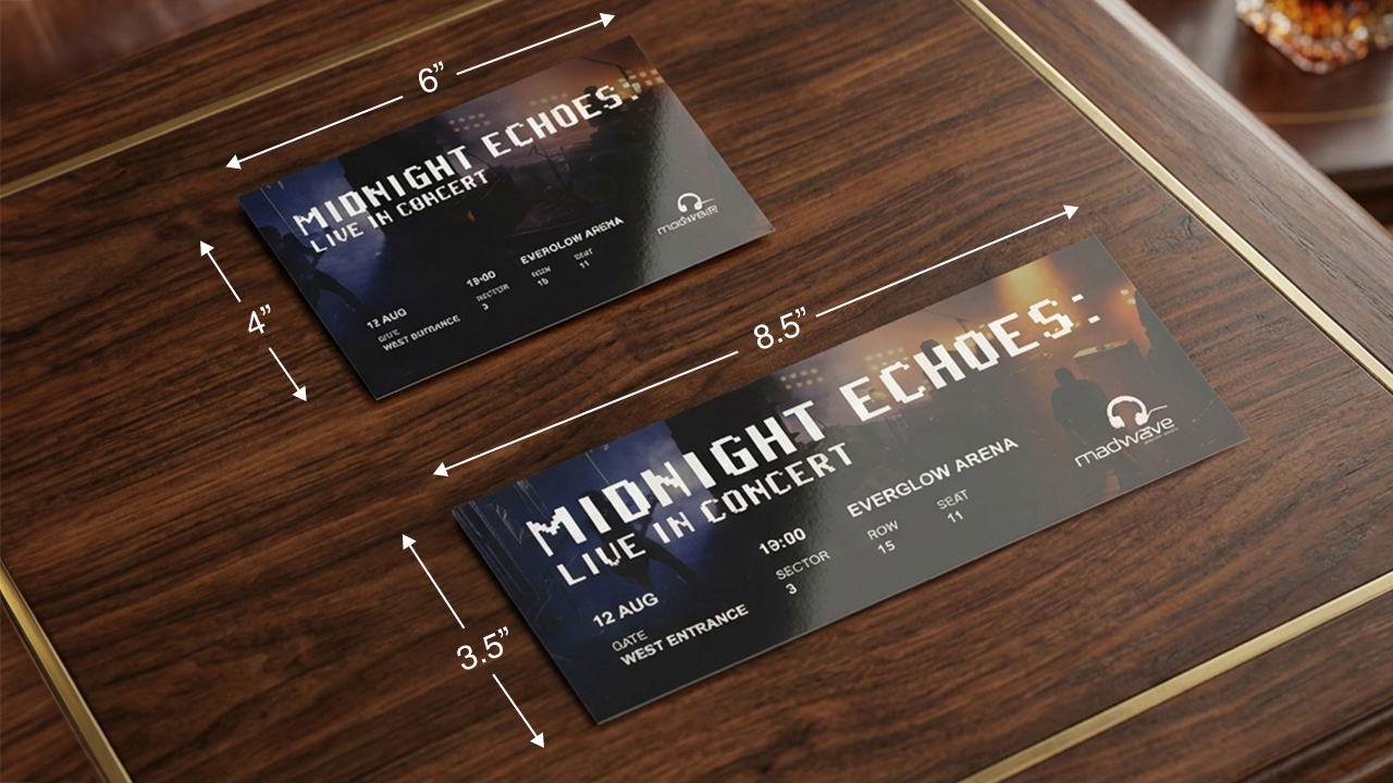 Standard Event Ticket Sizes Guide | PrintPlace